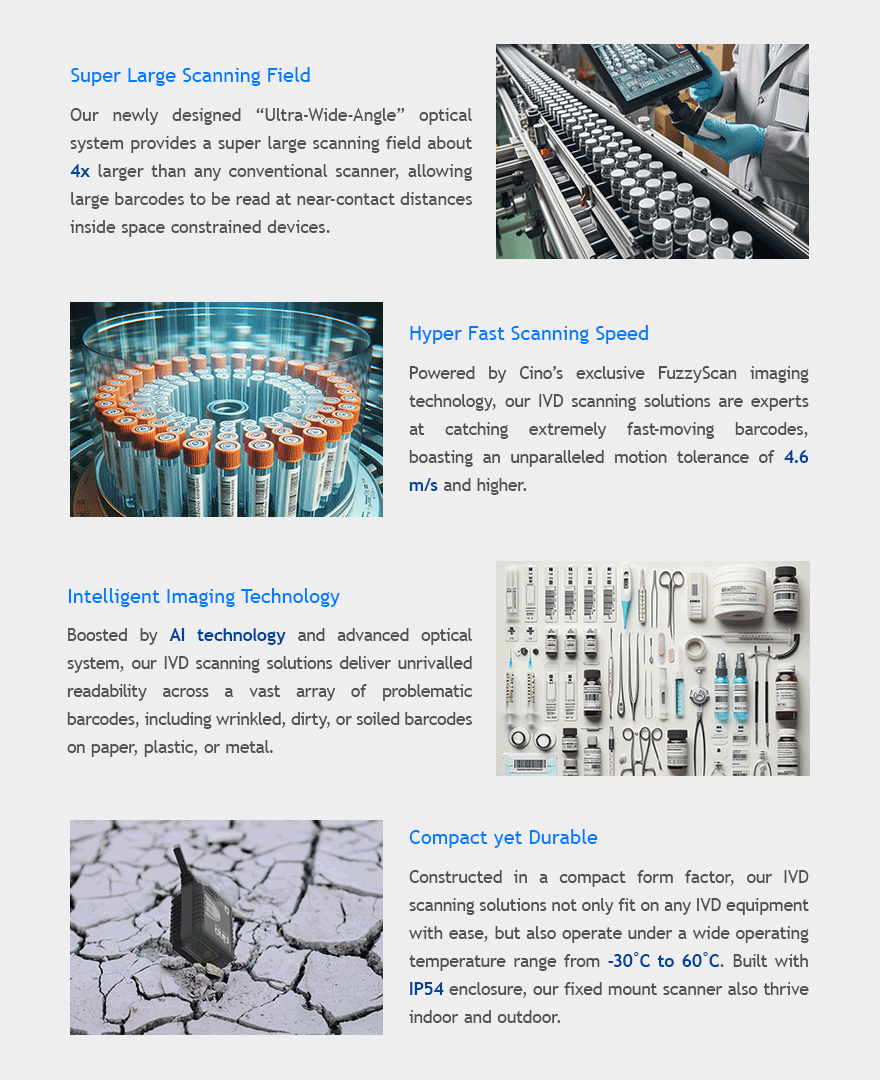 Cino's IVD Embedded Scanning Solution