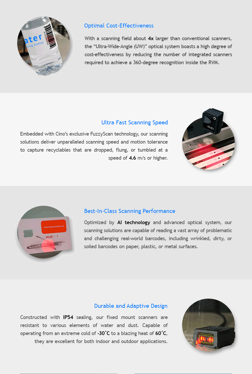 Reduce, Reuse, Recycle with Cino's Ultra-Wide-Angle Embedded Scanner